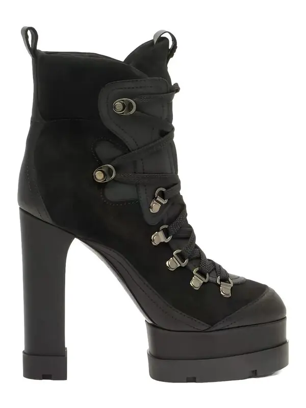 Casadei 120mm Platform Lace-up Boots - 9000 Black