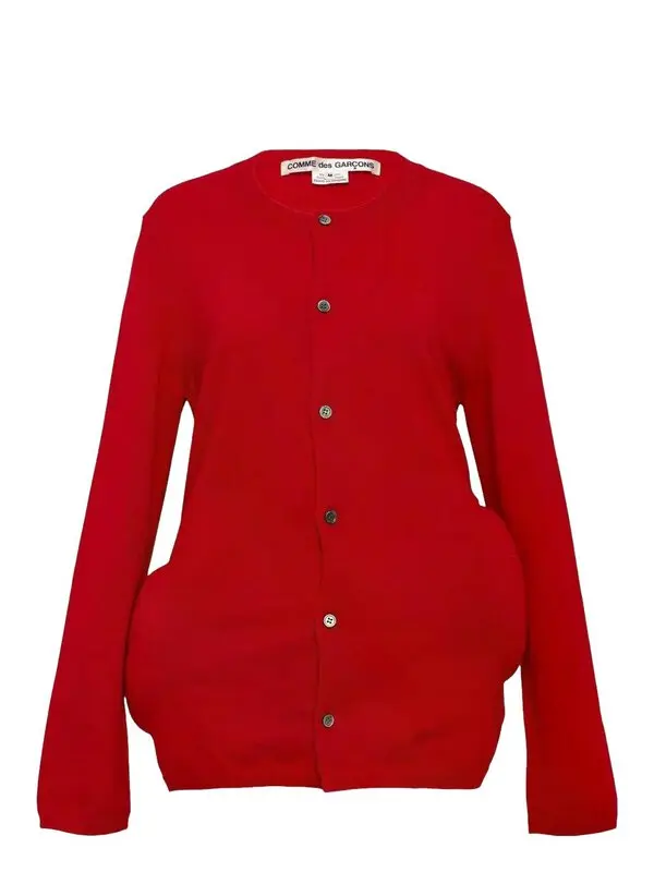 Comme Des Garçons Filling Worsted Wool Cardigan - Red