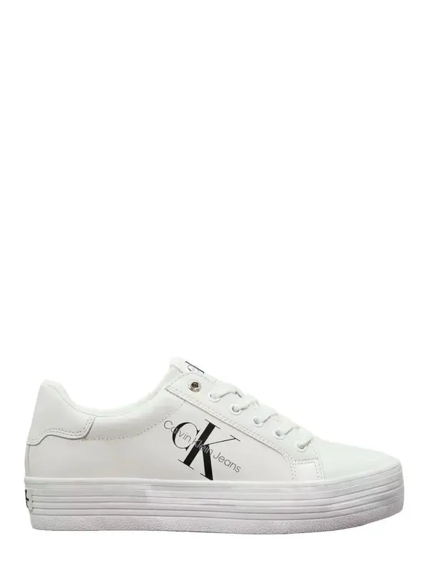 Calvin Klein Logo-print Flatform Sneakers - White
