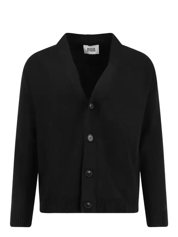 Alpha Studio V-neck Cardigan - Black