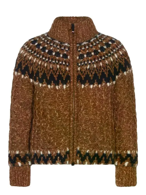 Moncler Patterned Zip Jacket - Brown