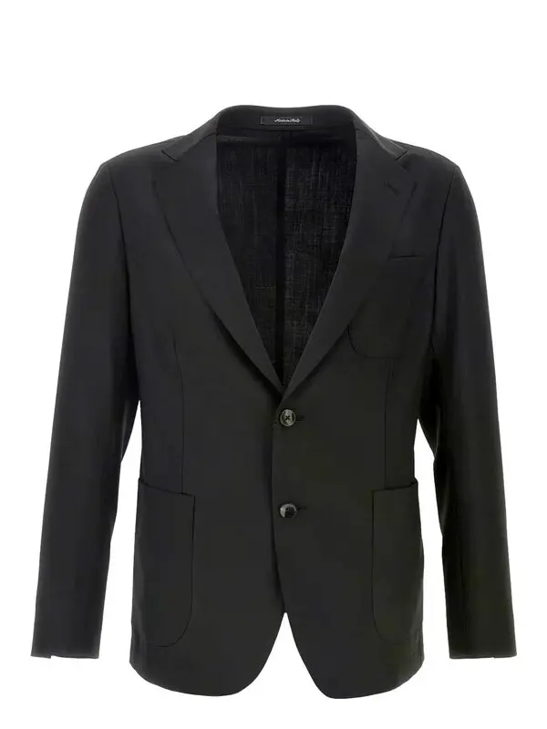 MARCHESANI Buttoned Wool-blend Blazer - Black