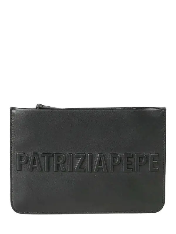 Patrizia Pepe Embossed Clutch Bag - Black