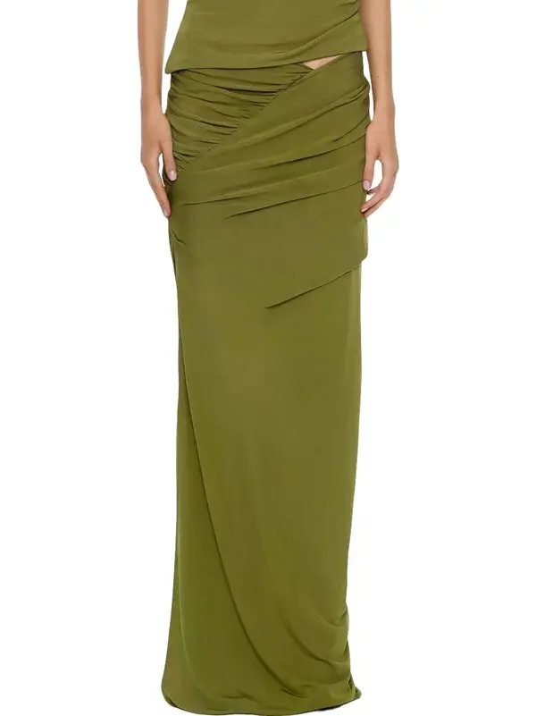 Christopher Esber Draped Jersey Maxi Skirt - Green