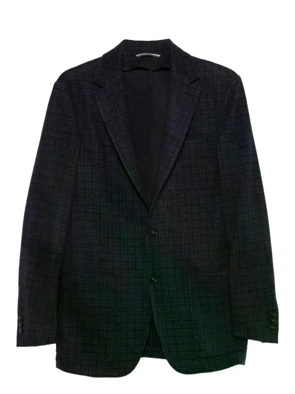 Canali Checked Two-button Blazer - Blue