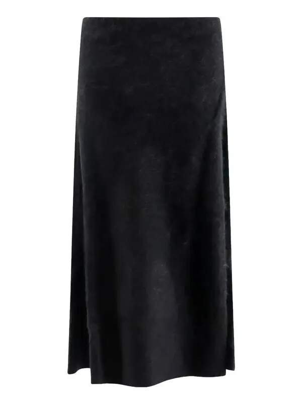 NUDE Elastic Waistband Midi Skirt - Black