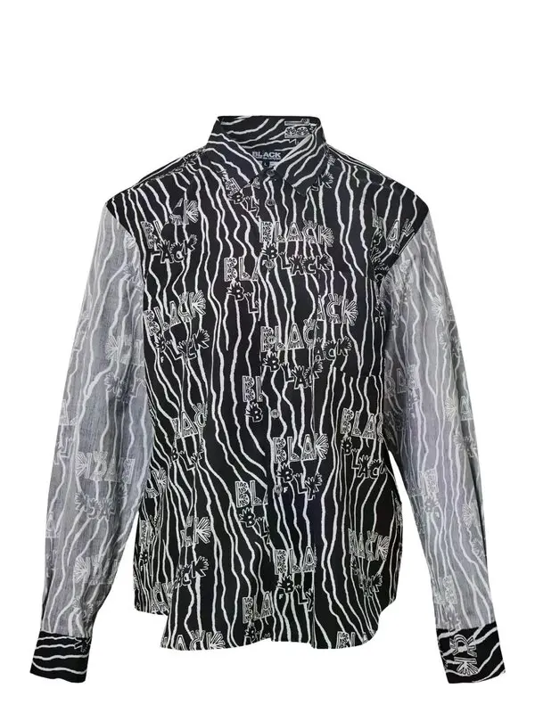 Comme Des Garçons Filip Pagowski Print Long Sleeve Shirt - Black