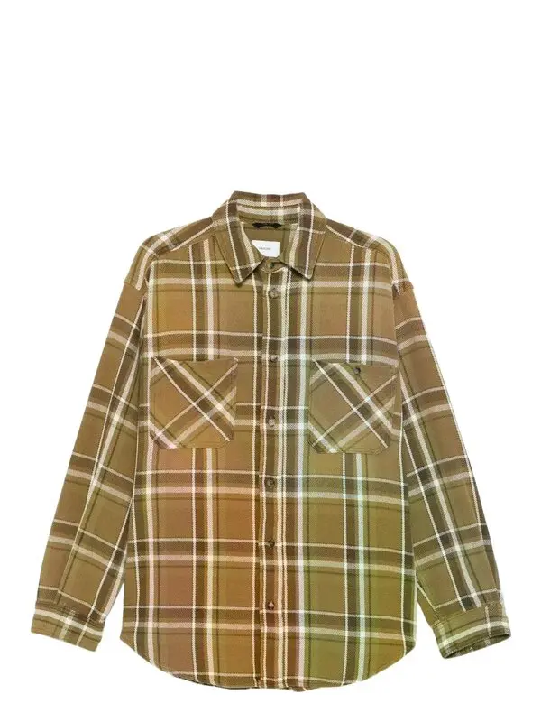 HAIKURE Checked Chest-pockets Overshirt - Green