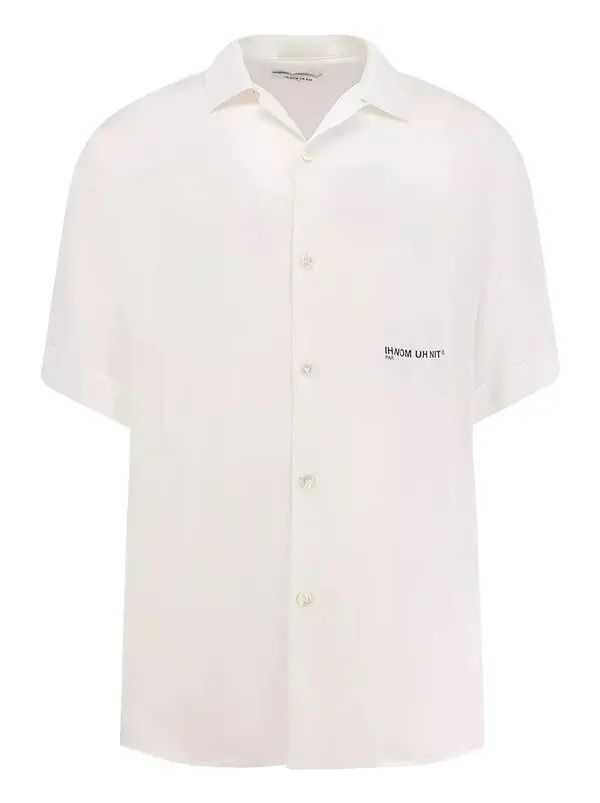 IH NOM UH NIT Logo-print Short-sleeve Shirt - White