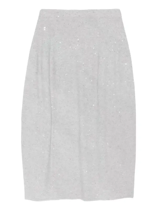 Antonelli Firenze Giunia Sequin Embellished Midi Skirt - Grey
