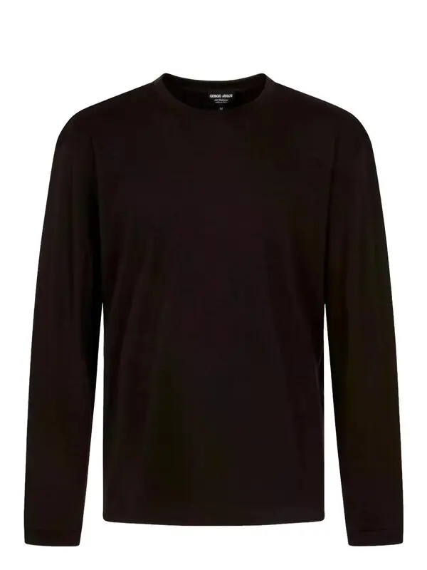 Giorgio Armani Crew-neck Long-sleeve Sweater - Brown