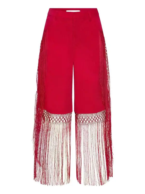 Christopher Esber Macramé Fringed Corduroy Trousers - Red