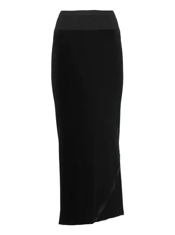 Rick Owens Velvet-finish Midi Skirt - Black