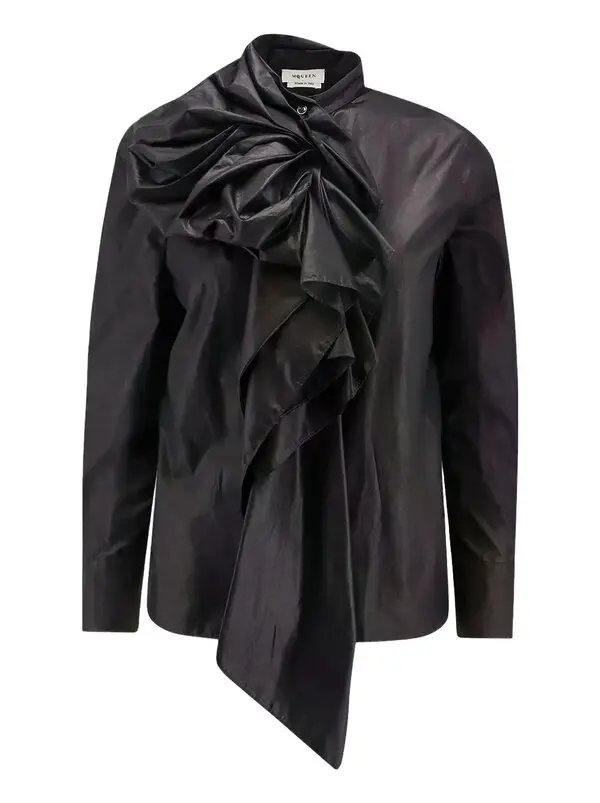 Alexander McQueen Bow-detailed Buttoned Shirt - Black