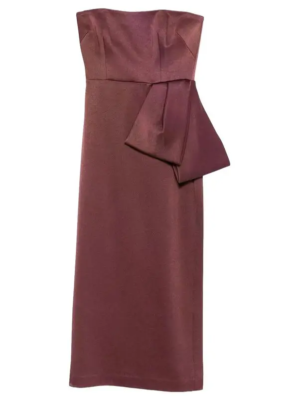Alex Perry Strapless Bow Midi Dress - Purple