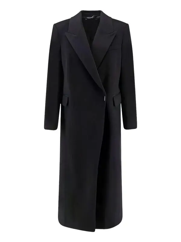 BOSS Callafy Peak Lapel Cashmere Coat - Black