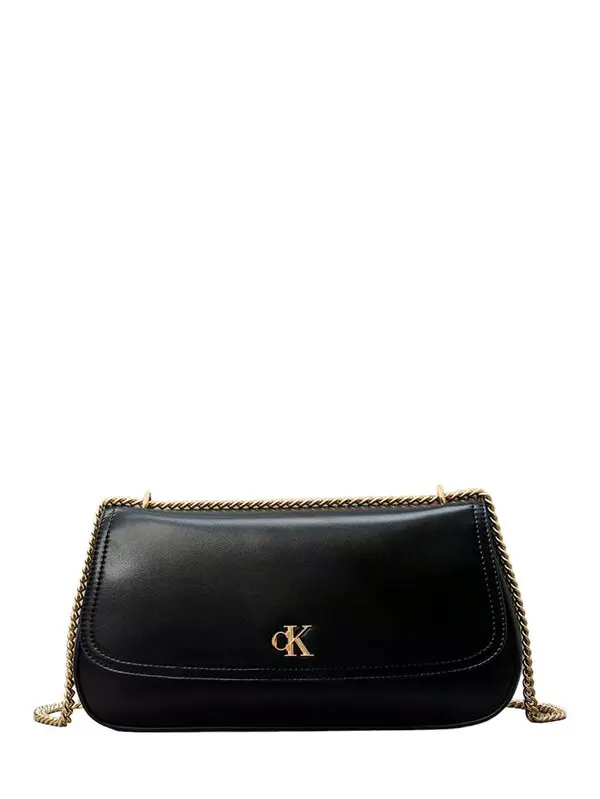 Calvin Klein Chain-strap Logo-plaque Shoulder Bag - Black
