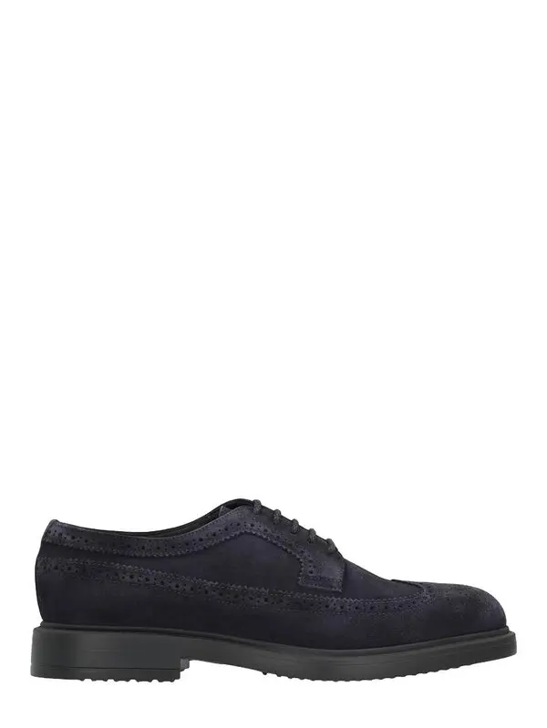 DOUCAL'S Suede Lace-up Brogue Shoes - Blue