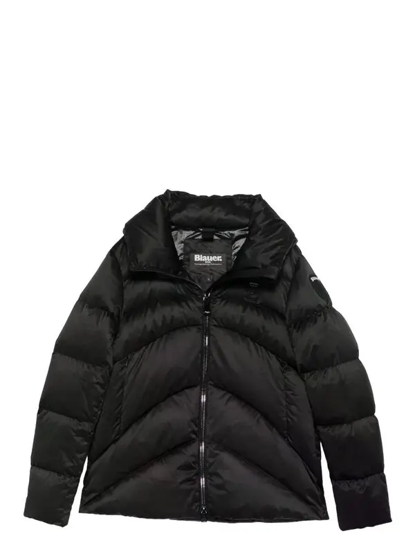 BLAUER. Quilted Zip Jacket - Black