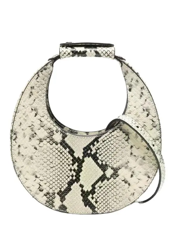 Staud Goodnight Moon Snakeskin Top-handle Tote Bag - White