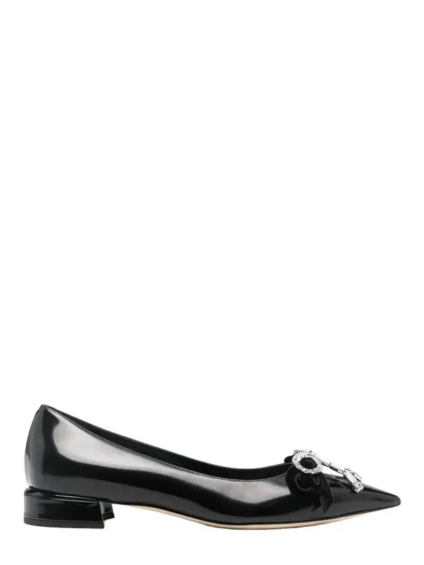 JIMMY CHOO Auria Leather Ballet Flats - Black