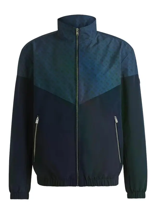 Hugo Boss Patterned Panelled Jacket - Blue