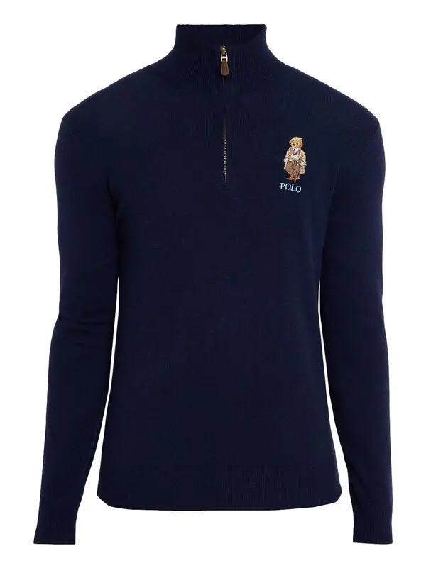 Polo Ralph Lauren Polo Bear Quarter-zip Sweater - Blue