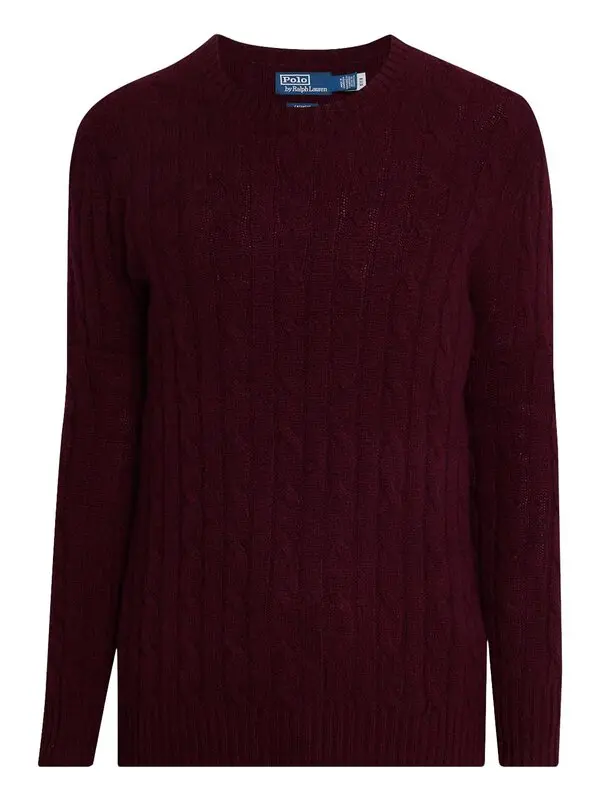 Polo Ralph Lauren Cashmere Cable-knit Crewneck Sweater - Aged Wine