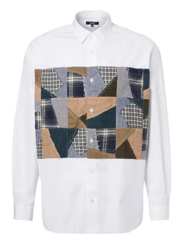 Comme Des Garçons Homme Patchwork Cotton Poplin Shirt - White