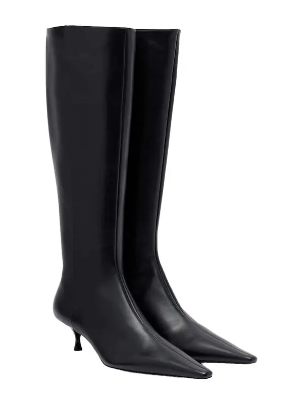 Victoria Beckham Pointy 45 Leather Knee-high Boots - Black