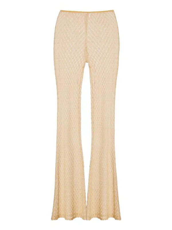 Missoni Open-knit Lamé Flared Pants - Gold
