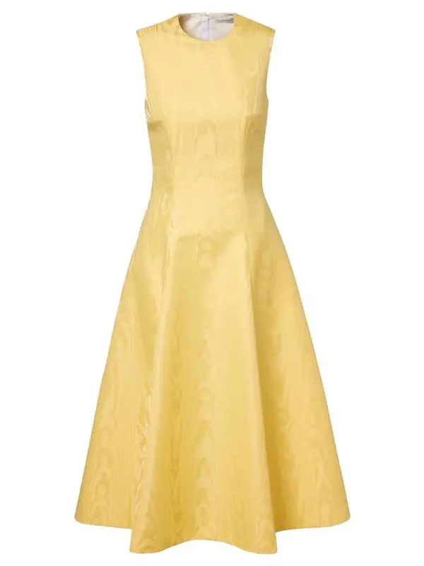 EMILIA WICKSTEAD Mara Moiré Mikado Midi Dress - Yellow