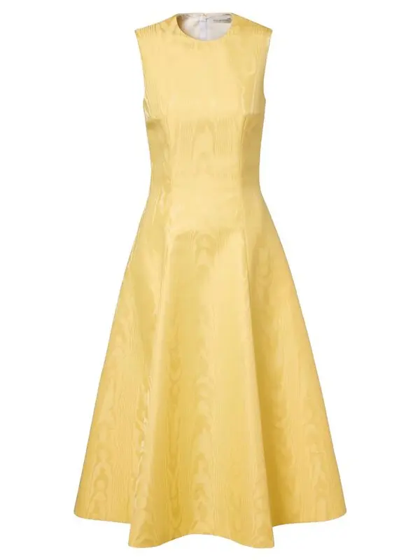 EMILIA WICKSTEAD Mara Moiré Mikado Midi Dress - Yellow