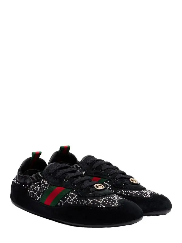 Gucci Suede-trimmed Sneakers - Black