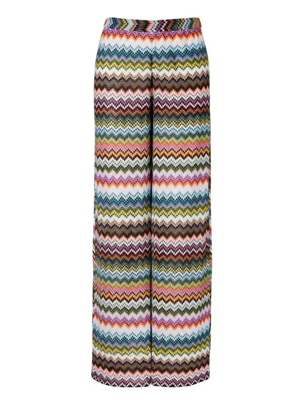 Missoni Zig Zag Lamé Palazzo Pants - Multicoloured