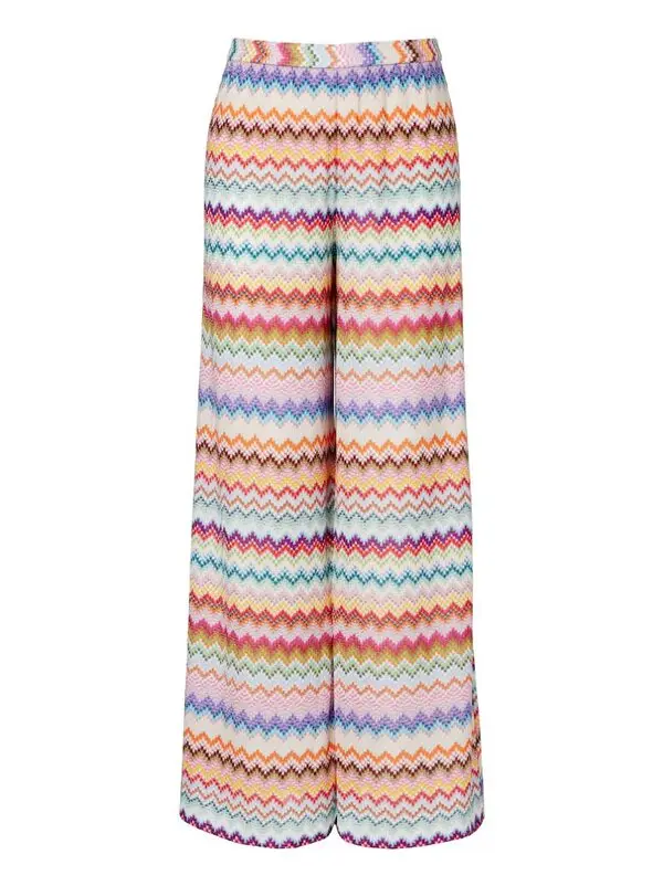 Missoni Zig Zag Lamé Palazzo Pants - Multicoloured