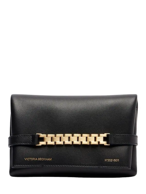 Victoria Beckham Chain Mini Leather Shoulder Bag - Black