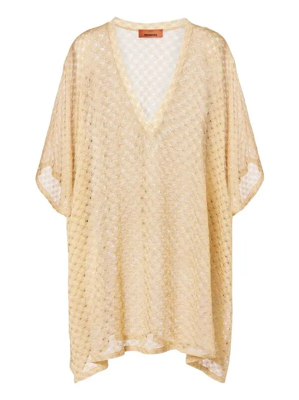 Missoni Open-knit Lamé Kaftan - Gold
