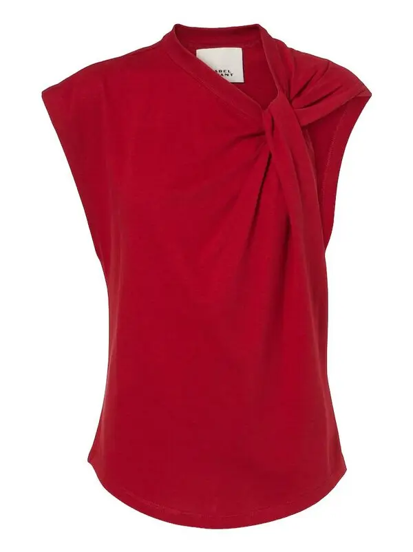 Isabel Marant Naydagz Draped Cotton Jersey Top - Red