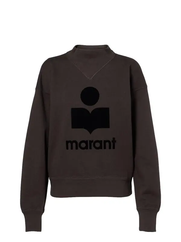 MARANT ETOILE Moby Logo Cotton-blend Sweatshirt - Black