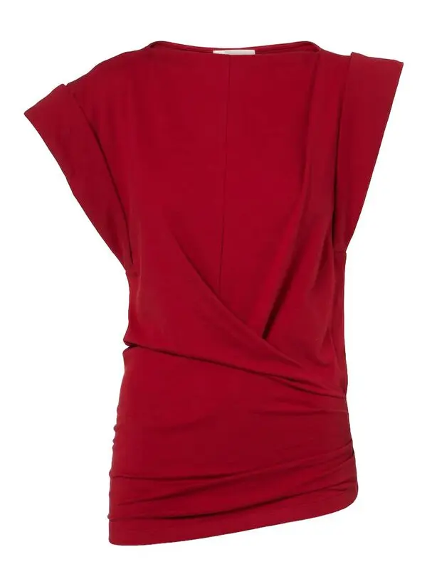 Isabel Marant Draped Cotton Jersey Top - Red