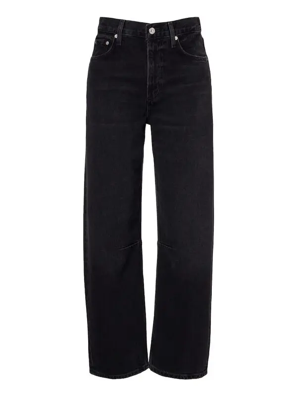 Citizens Of Humanity Miro Cropped High-rise Barrel-leg Jeans - Black
