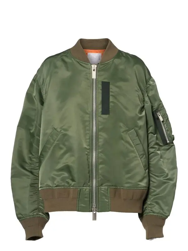Sacai Technical Twill Bomber Jacket - Green