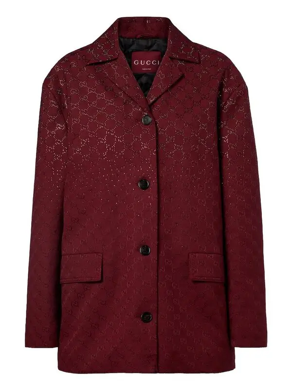 Gucci Gg Crystal Canvas Blazer - Burgundy