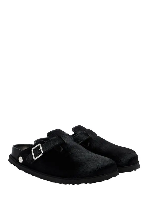 BIRKENSTOCK Boston Calf Hair Clogs - Black