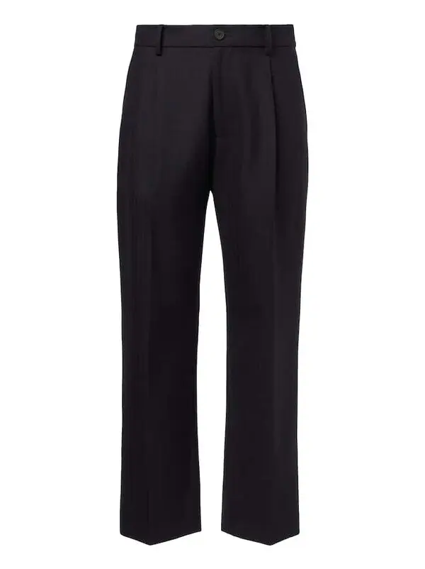 Studio Nicholson Selby Wool Straight Pants - Blue