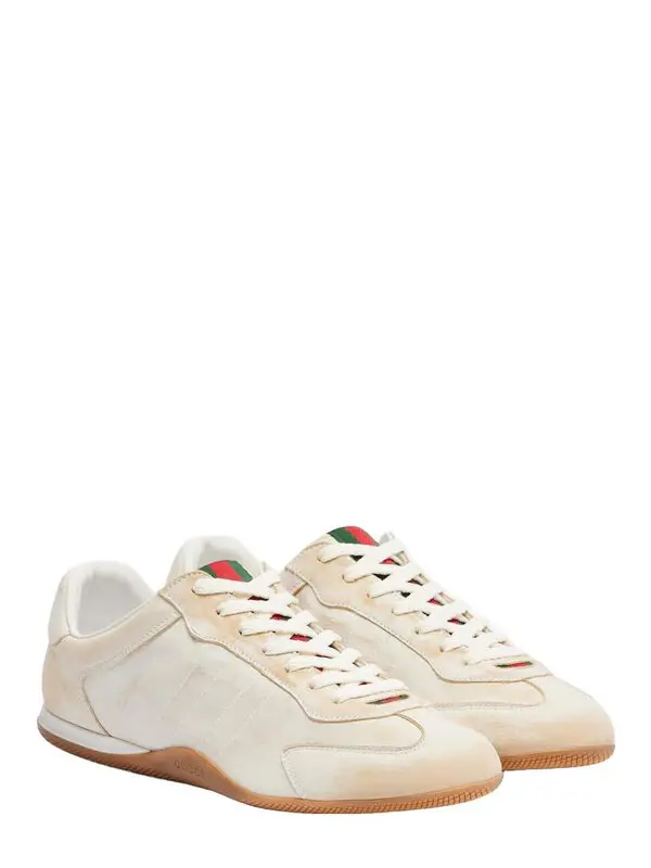 Gucci Shift Leather Sneakers - White