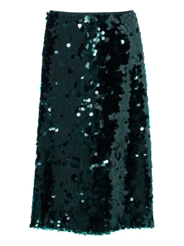 Vince Lucite Sequined Midi Skirt - Green