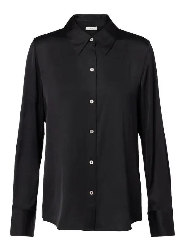 Vince Silk-blend Satin Shirt - Black