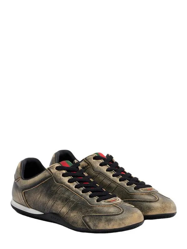 Gucci Leather Shift Sneakers - Black